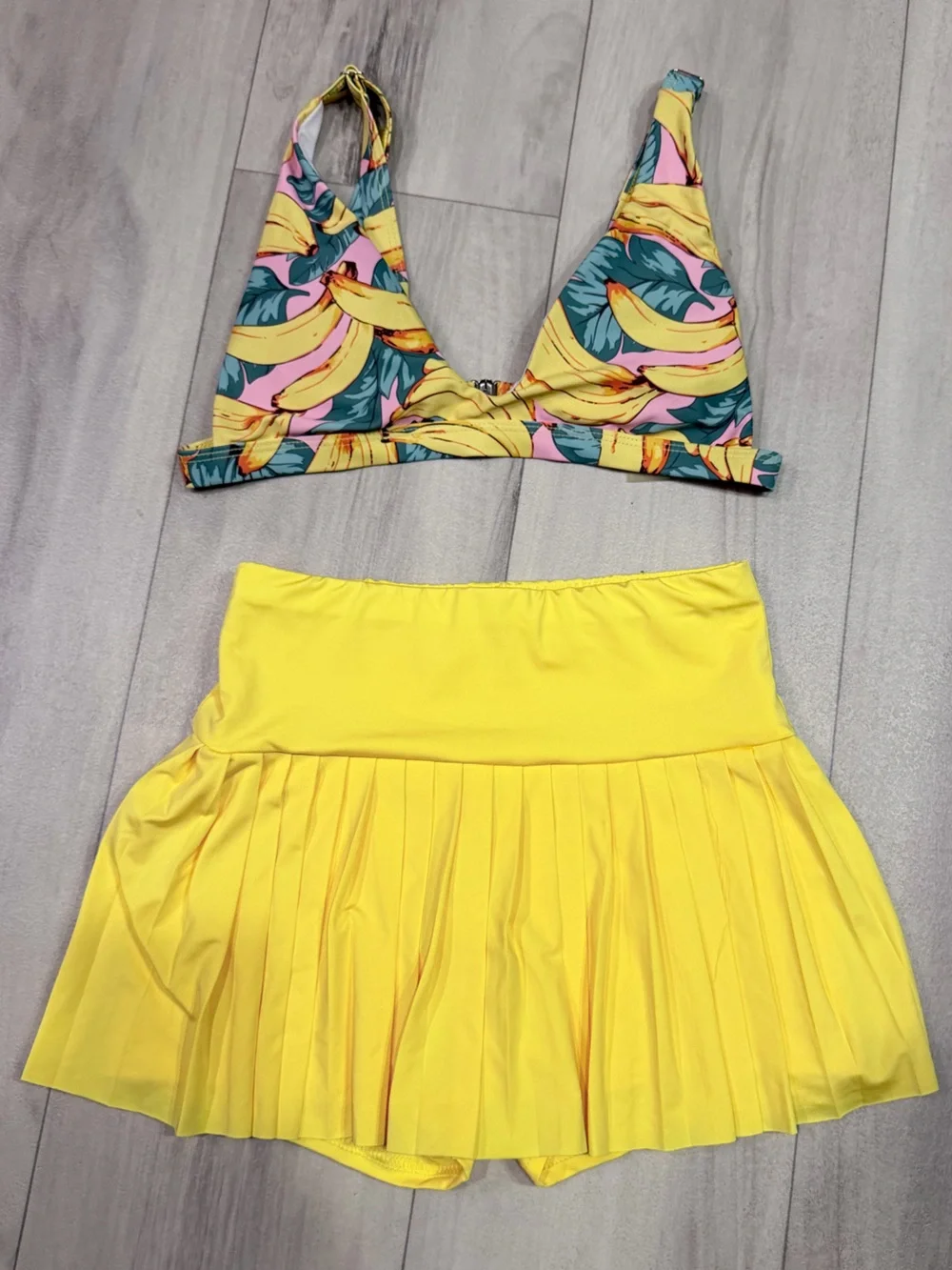 Tops | Yellowbikini Top With Tropical Banana Print And Cute Yellow ...
